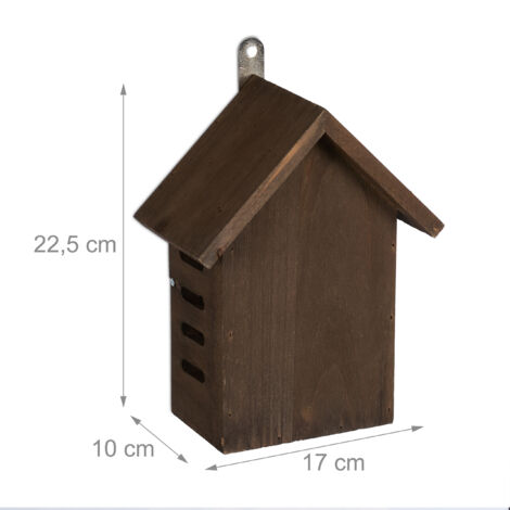 Relaxdays Ladybird House, Untreated Fir Wood, HxWxD: 22 x 17 x 10 cm ...