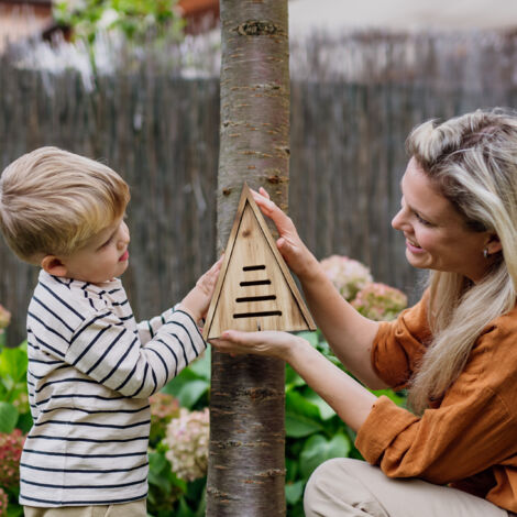 Relaxdays Ladybird House, Flamed Wood, Weatherproof, Hibernation, Hung ...