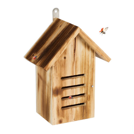 Relaxdays Ladybird House, Wooden, HWD: 25 x 18.5 x 12 cm, Weatherproof ...