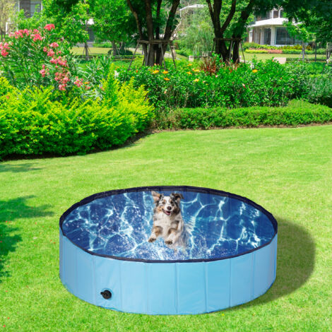 Relaxdays Dog Pool, HxD: 30 x 120 cm, Foldable, with Drain Valve, Puppy ...