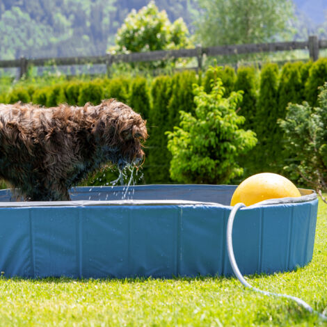Relaxdays Dog Pool, HxD: 30 x 160 cm, Foldable, with Drain Valve, Puppy ...