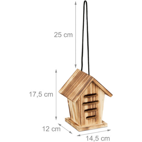Relaxdays Ladybird House, Wood, HWD: 17.5 x 14.5 x 12 cm, Weatherproof ...