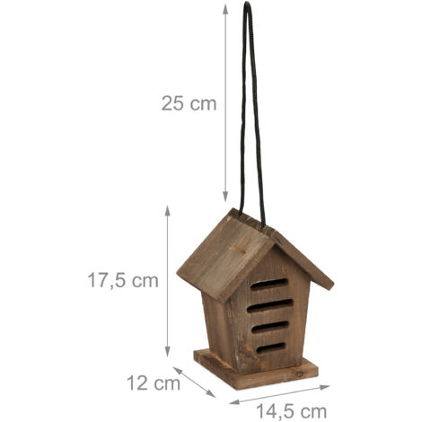 Relaxdays Ladybird House, Wood, HxWxD: 17.5 x 14.5 x 12 cm ...