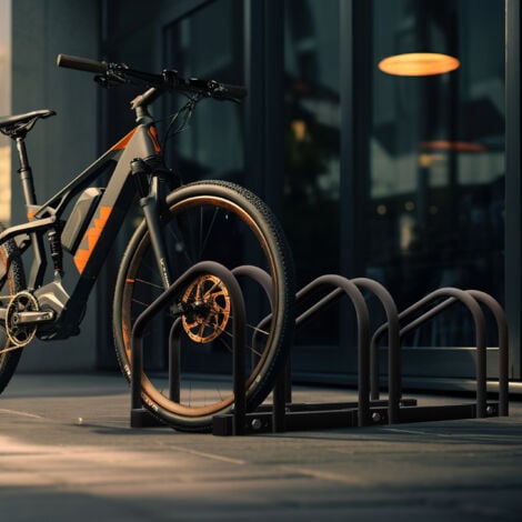 Relaxdays Floor Bike Rack, for 3 Bicycles, Wheel Width up to 60mm ...