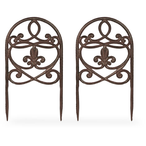 Relaxdays Garden Stake, Set of 4, Antique Design, HxW 32.5 x 17.5 cm ...