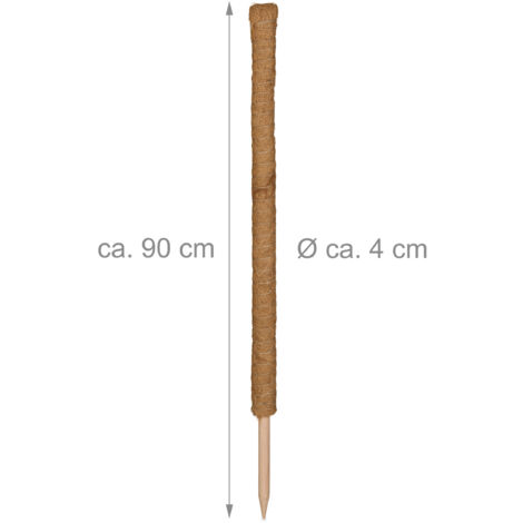 Relaxdays Coconut Sticks in Set of 10, Flexible Plant Rods, for ...