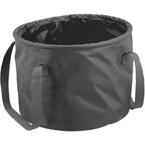 Relaxdays Folding Bucket, Camping, 15l, Foldable, Water Bowl, with ...