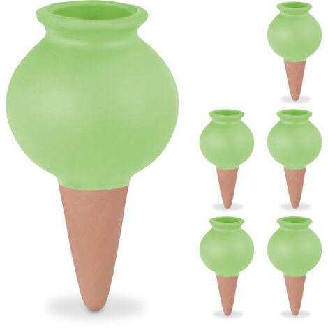 Relaxdays Watering Cones, Set of 6, Fill Up with Water, Round Design ...