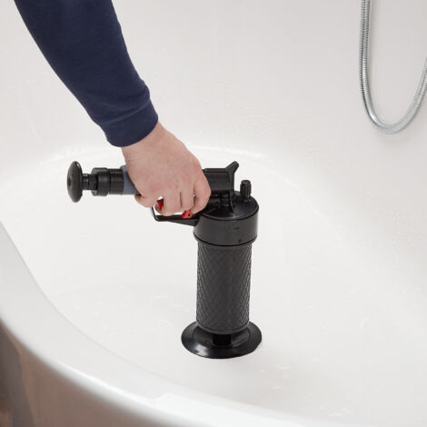 Relaxdays Compressed Air Pipe Cleaner, 4 Attachments for WC, Shower ...