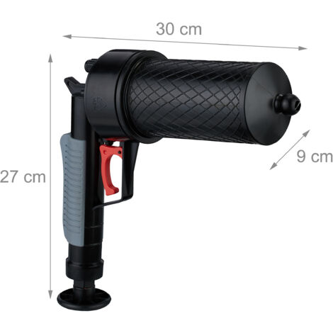 Relaxdays Compressed Air Pipe Cleaner, 4 Attachments for WC, Shower ...
