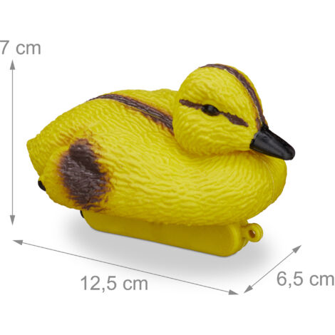 Relaxdays 10x Pond Duck, Floating Ducklings, for the Garden, Plastic ...