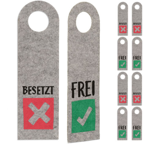 Relaxdays door sign "Occupied free", set of 10, WC sign for hanging ...