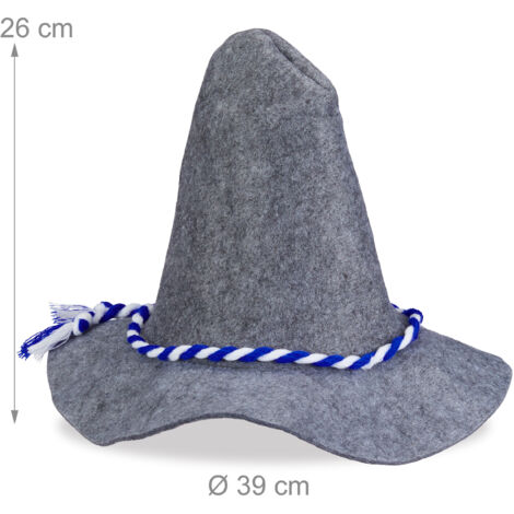 Relaxdays Bavarian Hat Set of 5, Blue and White Cord, Carnival Headwear ...