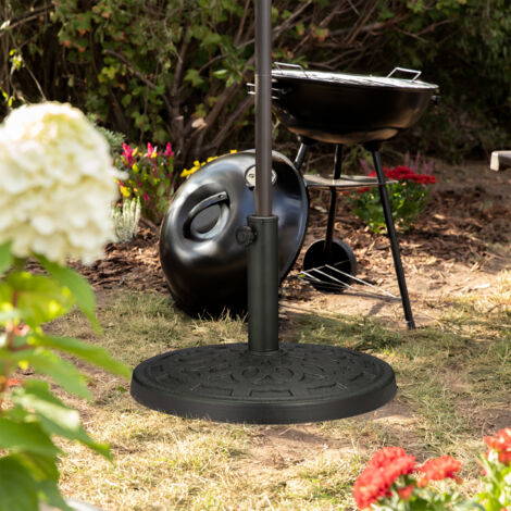 Relaxdays Parasol Stand for Sunshade Poles 38-50 mm, Ø 50 cm, Iron Look ...