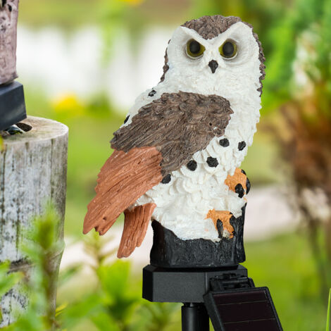 Relaxdays Solar Owl Light, Ground Spike, Weatherproof LED Lamp, Garden ...
