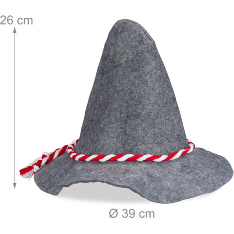 Relaxdays Bavarian Hat Set of 5, Red and White Cord, Carnival Headwear ...