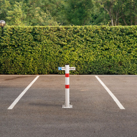 Relaxdays Barrier Post, Foldable, Steel, Parking Post Barrier, H: 65 cm ...