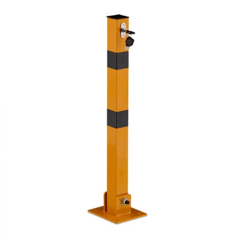 Relaxdays Barrier Post, Foldable, Steel, Parking Post Barrier, H: 65 cm ...