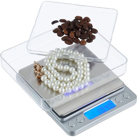 Relaxdays Precision Scales with Weighing Pans, Digital, 0.01g ...