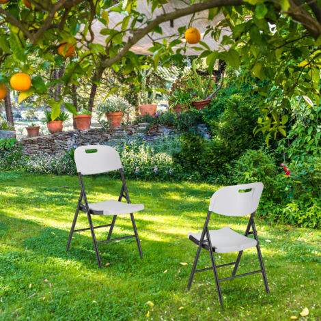 Relaxdays 2x Folding Chair, Garden Stools, Terrace & Balcony, Outdoors ...