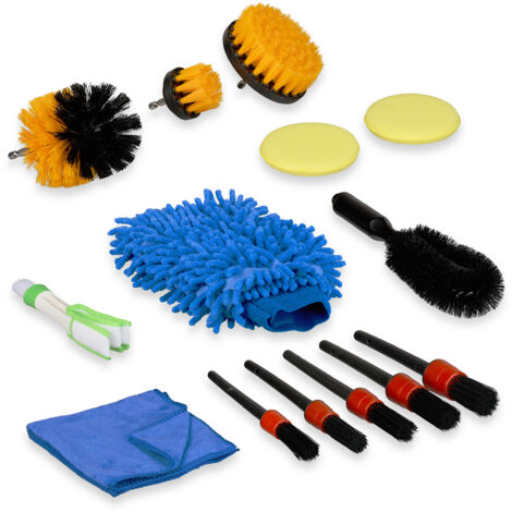 Relaxdays Car Cleaning Set, 14-Piece, for Interior & Exterior, with ...