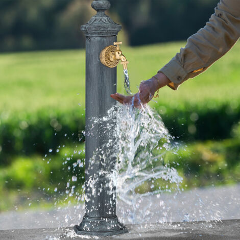 Relaxdays Standing Fountain Antique, with Tap, HWD: 84 x 21.5 x 25 ...