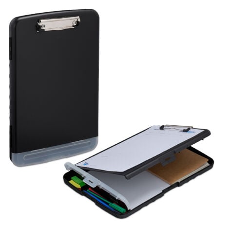 Relaxdays Set of 2 Clipboards with Storage Compartment, Metal Clip, HWD ...
