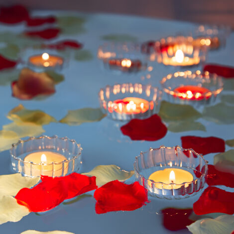 Relaxdays Floating Tea Light Holder, Set of 12, Glass, Water Decoration ...