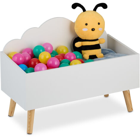 Relaxdays Children's Toy Chest, Cloud Design, HWD: 45 x 60 x 30 cm, MDF ...
