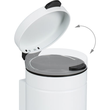 Relaxdays Bathroom Wall Bin, 3L, Soft Close, Inner Container, Metal ...