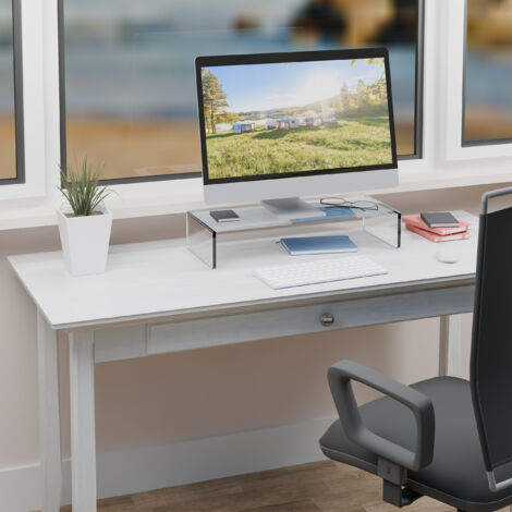 Relaxdays Acryl Monitor Stand, Ergonomic Screen Holder, Neck Comfort ...