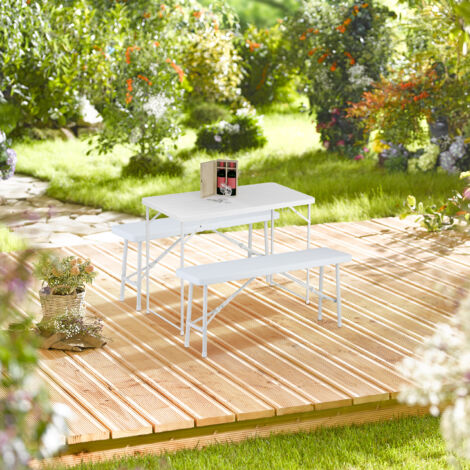 Relaxdays Garden Table Foldable, HWD: 74 x 120 x 60 cm, Plastic and ...