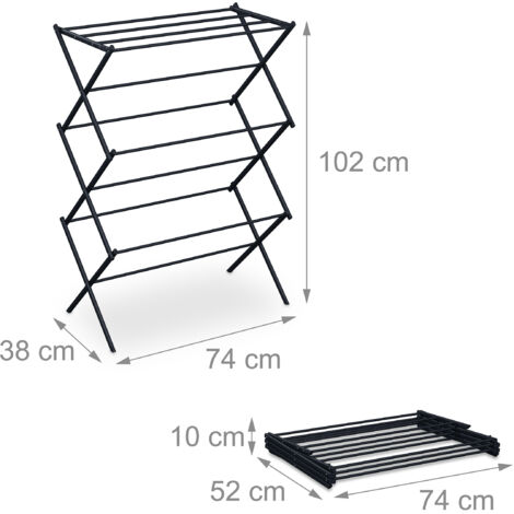 Relaxdays Collapsible Clothes Dryer, with 11 Rails on 6 Tiers, Tower ...
