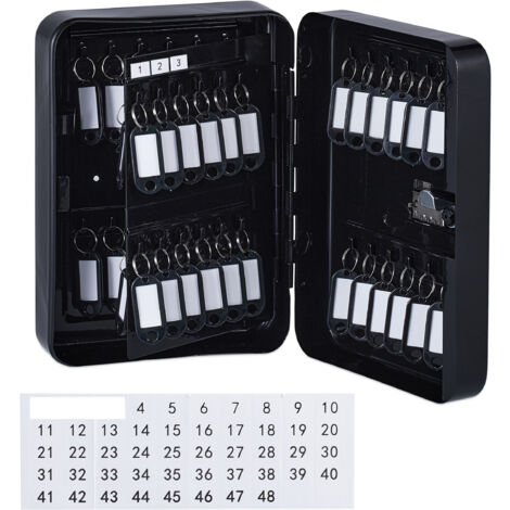 Relaxdays Key Box, Wall Cabinet, Combination Lock, 48 Hooks, with Key ...