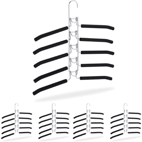 Relaxdays Set of 5 Multi Hangers, Non-Slip, for Shirts, Tops & Dresses ...