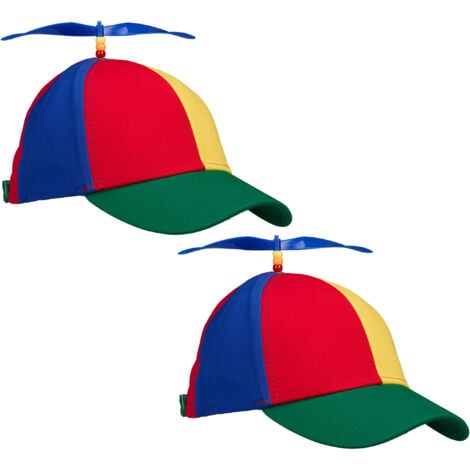 Relaxdays propeller hat, 2 pack, striped, for adults, head size 53-57 ...