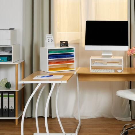 Relaxdays Monitor Stand with Shelf, Ergonomic Screen Elevation for Desk ...