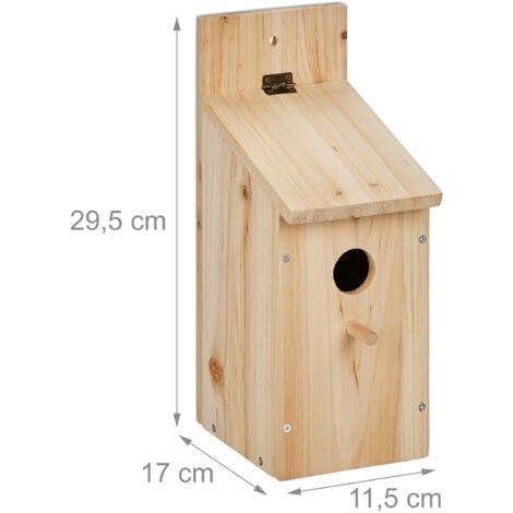 Relaxdays Nesting Box Kit, for Birds, 32 mm Entrance, HWD: 29.5x11.5x17 ...