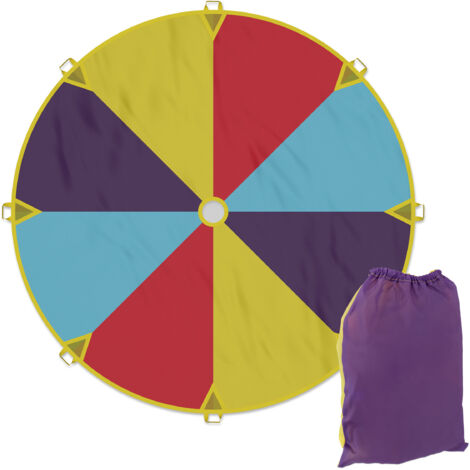 Relaxdays Rainbow Swing Cloth, for Kids, Ø 240 cm, 8 Handles, Bag ...