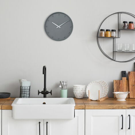 Relaxdays Wall Clock, Modern, Hour & Minute Hands, Ø 30 cm, Living Room ...
