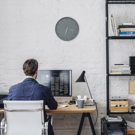 Relaxdays Wall Clock, Modern, Hour & Minute Hands, Ø 30 cm, Living Room ...