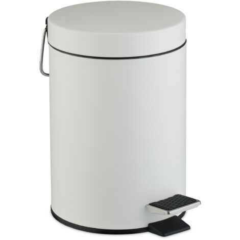 Relaxdays Bathroom Bin, 3 Litres, Removable Inner Bucket, Metal, Toilet ...