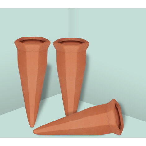 Relaxdays Clay Watering Spikes, Set of 14, for 1.5 Litre PET Bottles ...