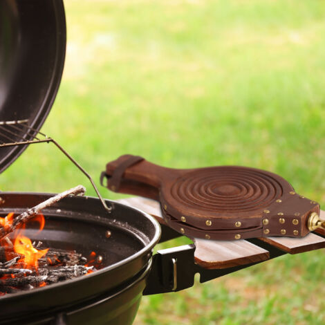 Relaxdays wooden bellows, air blower for grill & fireplace, length: 47 ...