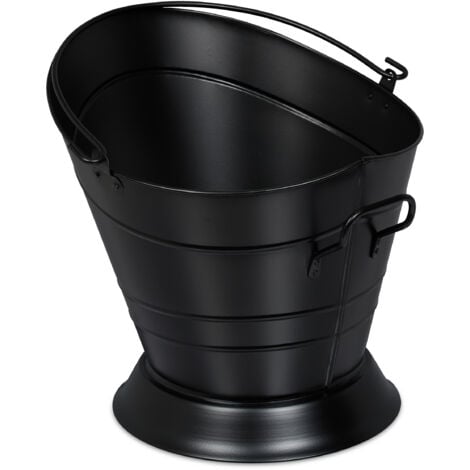 Relaxdays coal bucket with handle, 6 litres, for coal, kindling, iron ...