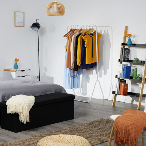 Relaxdays Clothes Rail, HxWxD: 146 x 80 x 44 cm, Freestanding Wardrobe ...