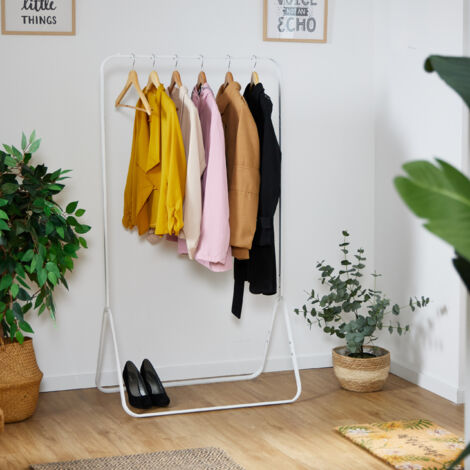 Relaxdays Clothes Rail, HxWxD: 146 x 80 x 44 cm, Freestanding Wardrobe ...