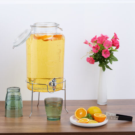 Relaxdays Drinks Dispenser with Stand, 8 Litres, with Tap, Water ...