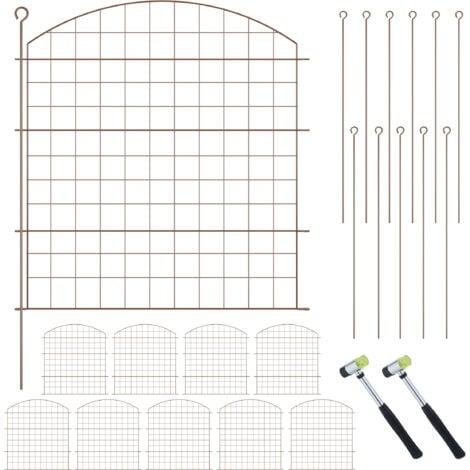 Relaxdays Garden Fence, 10 Panels, HxW: 78x75 cm Each, Arch, Pond ...