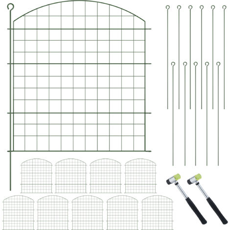 Relaxdays Garden Fence, 10 Panels, HxW: 78x75 cm Each, Arch, Pond ...